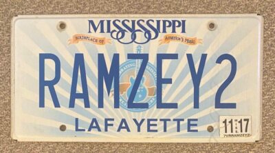 Mississippi VANITY License Plate RAMZEY2 | eBay
