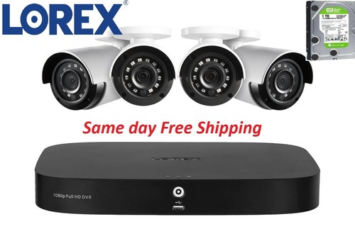 Lorex 1080p 4 Camera with Built-in 1TB 8 channel DVR Analog Security ...