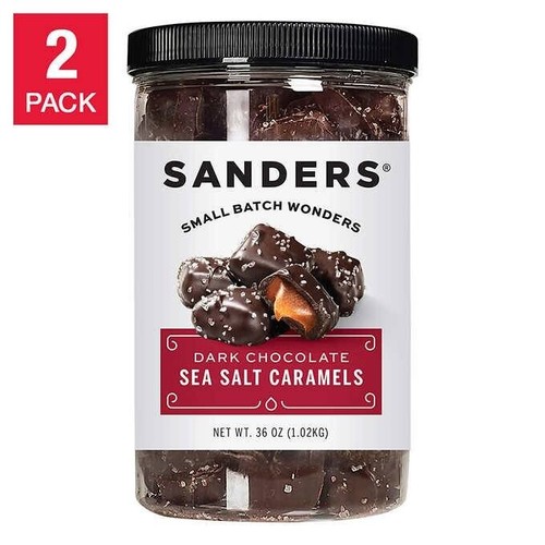 2 Packs Sanders Dark Chocolate Sea Salt Caramels Fine Chocolates 36 oz ...