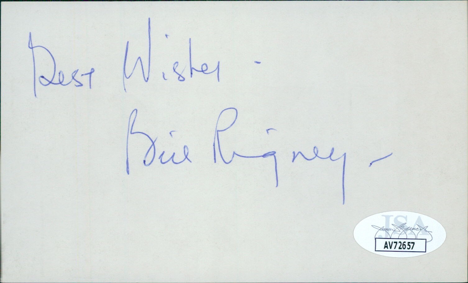 Bill Rigney Autographed Signed New York Giants 3x5 Index Card JSA ...