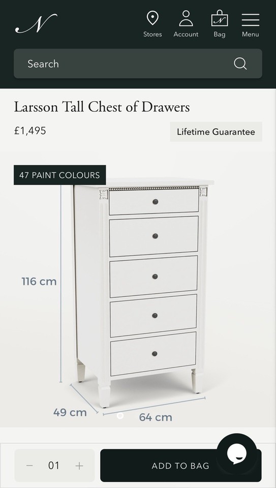 Neptune Larsson Tall Chest of Drawers | eBay UK