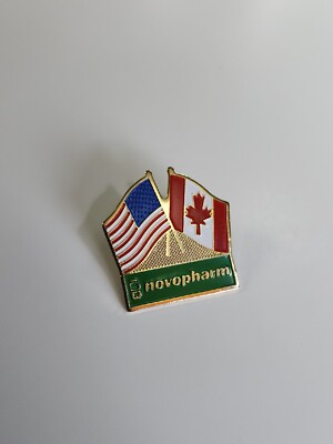 Novopharm Lapel Pin Canada & USA Flags Pharmacy Services | eBay
