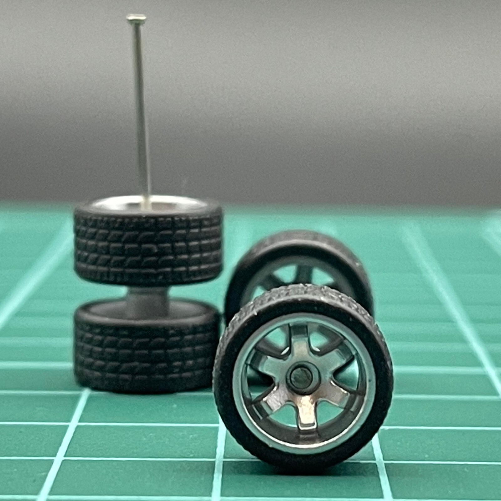 Hot Wheels Custom JDM Silver 6 Spoke Wheels & Rubber Tyres Real Riders ...