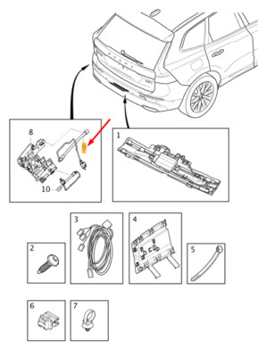 VOLVO XC60 MK2 Foot Movement Detect Upper Movement Sensor 31652876 NEW ...