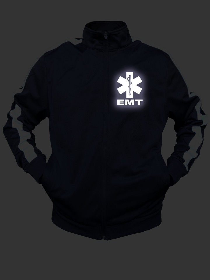 EMT Track Jacket with Reflective Decorations Front and Back | eBay