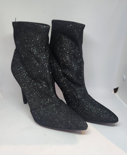 Brash Women's Size 8 1/2 Spicy Sparkle Boots Black Pointed Toe Slip On ...
