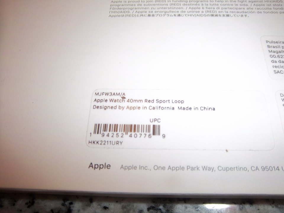 APPLE RED SPORT LOOP BAND 40MM WATCH BAND - NOB | eBay