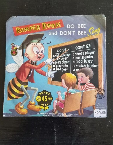 V/G Vintage 1960s Romper Room DO BEE AND DON'T BEE SONG 45rpm Cricket ...