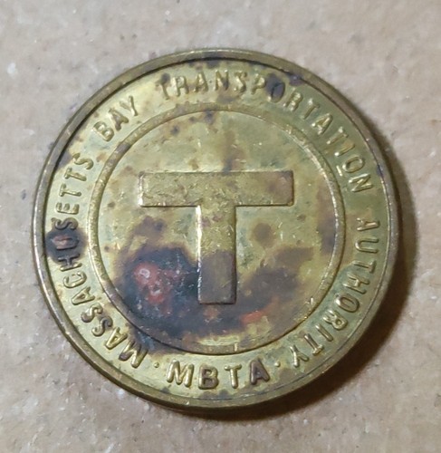 Massachusetts Bay Transportation Authority MBTA brass fare token 1988 ...