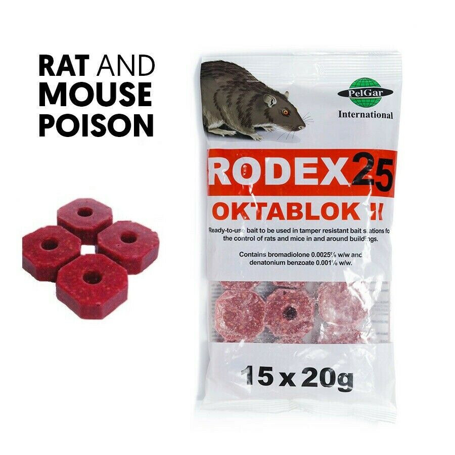 15 x 20g Rodent Block Bait Killer - Strong Strength - Rat & Mouse ...