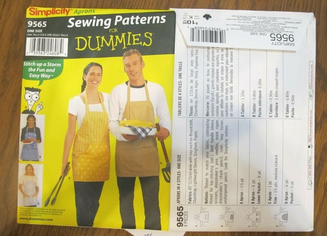 Simplicity Pattern 9565 Sewing Patterns for Dummies 2001 Uncut for sale ...