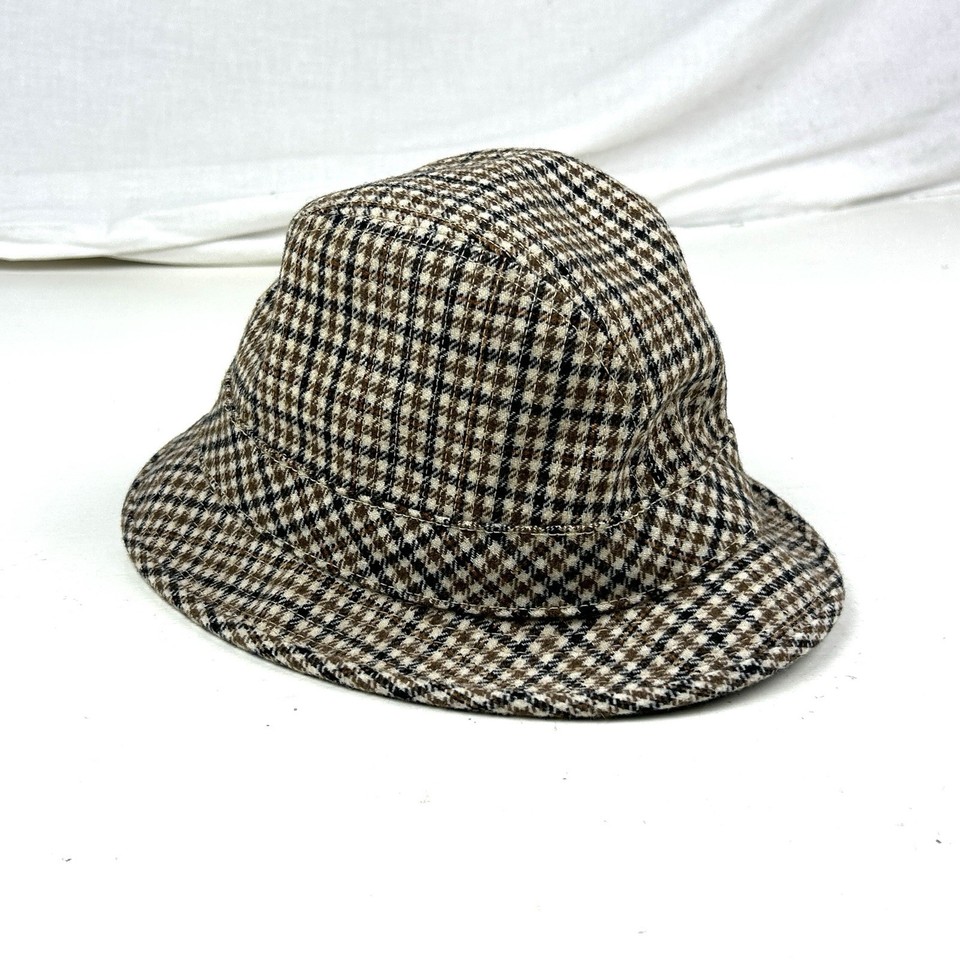 Vintage Pendleton Tweed Wool Hat Bowler Plaid Sherlock Holmes Sz Medium ...