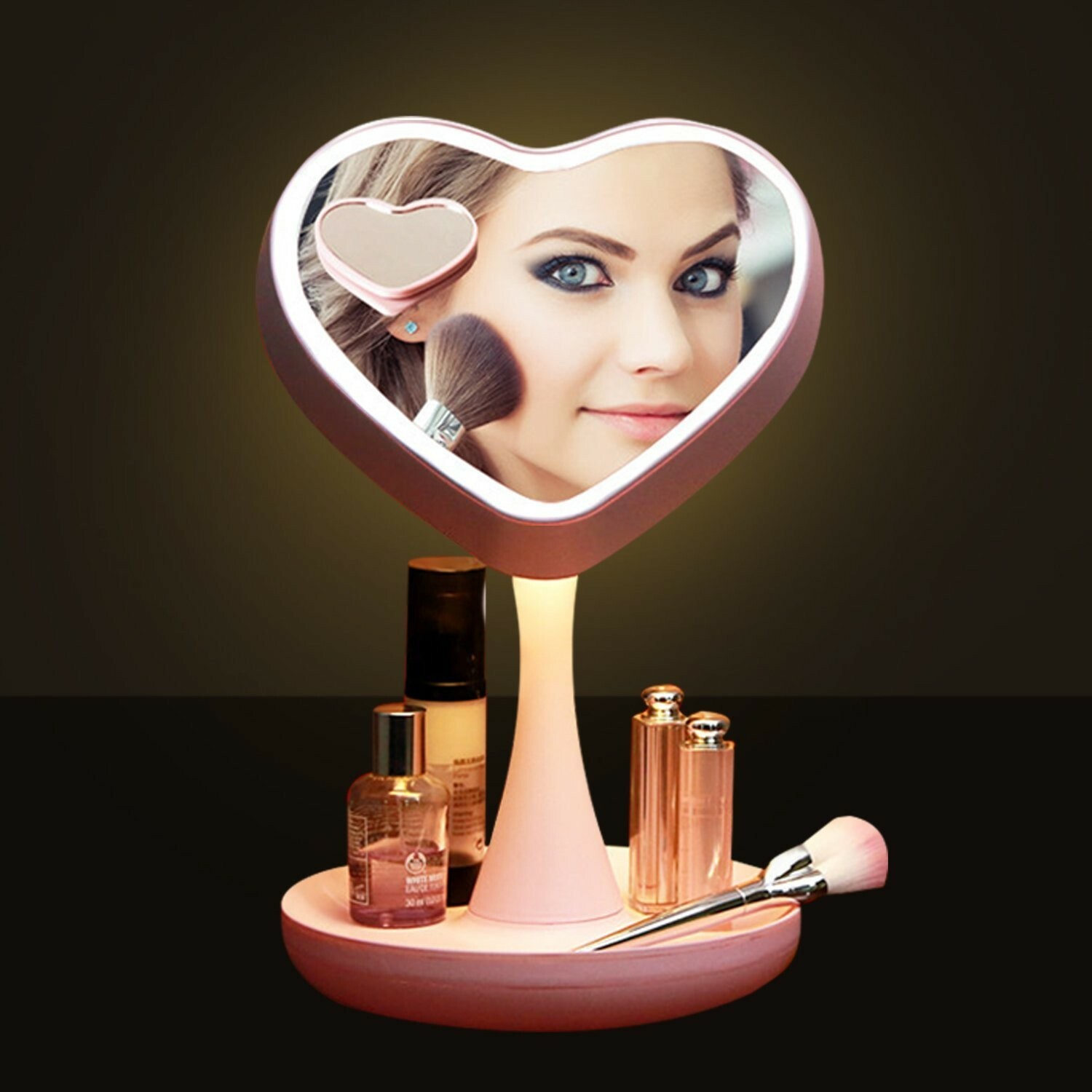 LED MAGNIFYING TOUCH SCREEN LIGHT MAKE-UP COSMETIC TABLETOP VANITY ...