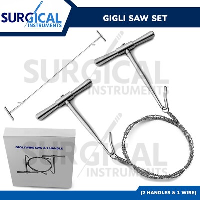 GIGLI Saw Set (2 Handles & 1 Wire) Surgical Neurology Orthopedic ...