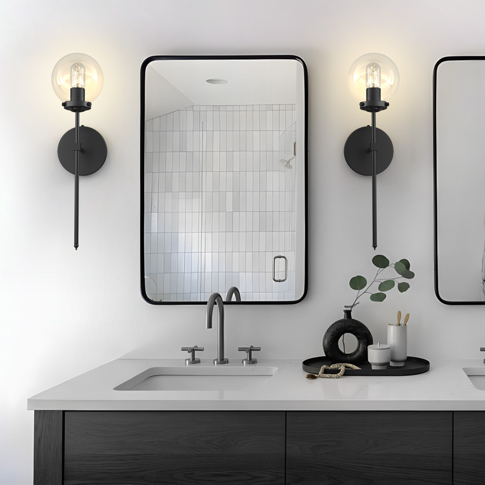 Modern Battery Operated Wall Sconce Glass Rechargeable Light Fixture ...