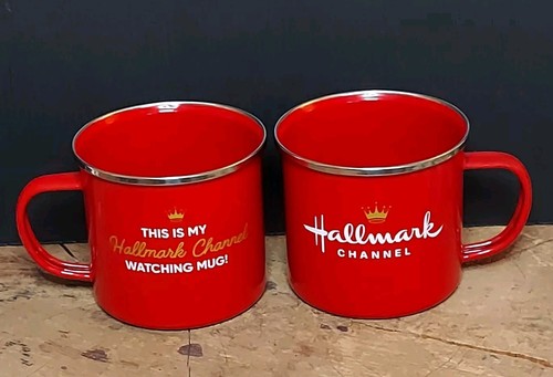 Set Of 2 Hallmark Channel This Is My Watching Mug ! Red Metal/Tin ...