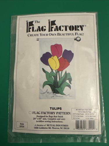 NIP Craft Garden Flag DIY Kit The Flag Factory TULIPS Pattern #63529 28 ...