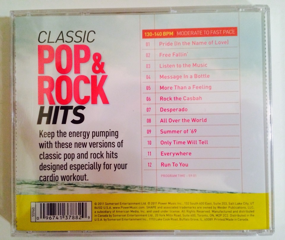 Shape: Classic Pop & Rock Hits Cardio Workout CD (2011) Brand New Fast ...