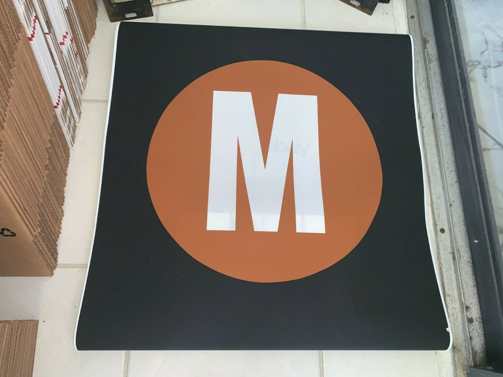 24X25 VINTAGE R40 NYC NY SUBWAY ROLL SIGN M TRAIN FOREST HILL CONEY ...