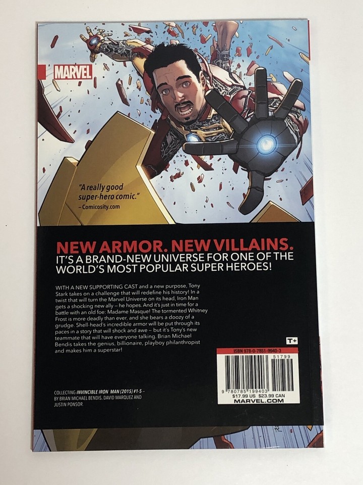 Invincible Iron Man Reboot TPB (Marvel, 2016) By Brian Michael Ben ...