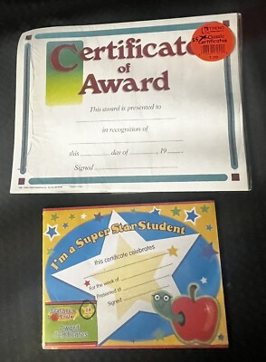 Classroom Achievement Award Certificates-2 Sets (1 Qty 25/other Qty 24 ...