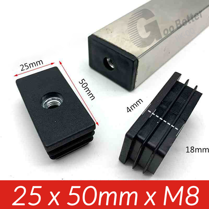 Square Tube Inserts End Caps /Adjustable Table Foot Furniture Leveling ...