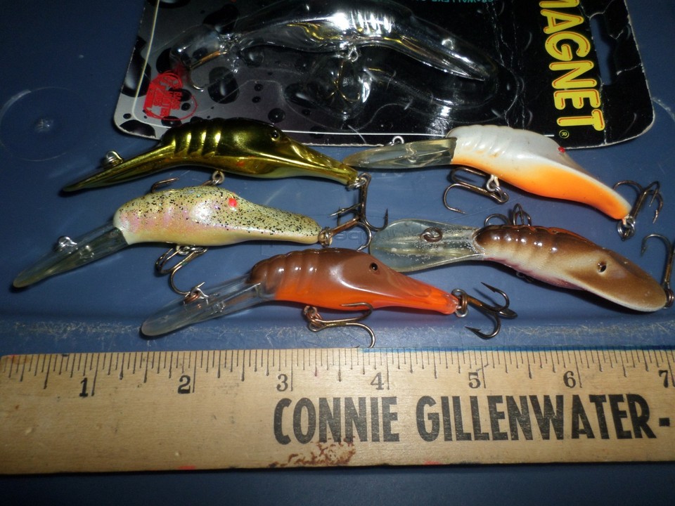 6 Vintage fishing lures BASS MAGNET CRAWFISH Crankbait | eBay