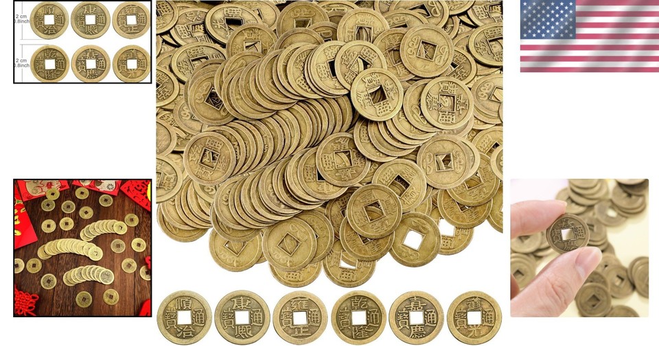 Stylish I-Ching Feng Shui Coins - 300 Antique Bronze Good Luck Charms 0 ...