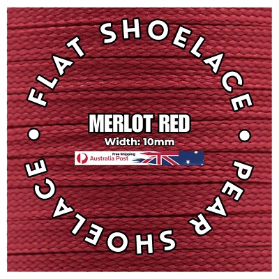 Merlot Red Flat Shoelace Custom Length Casual Laces Sneakers Boots ...