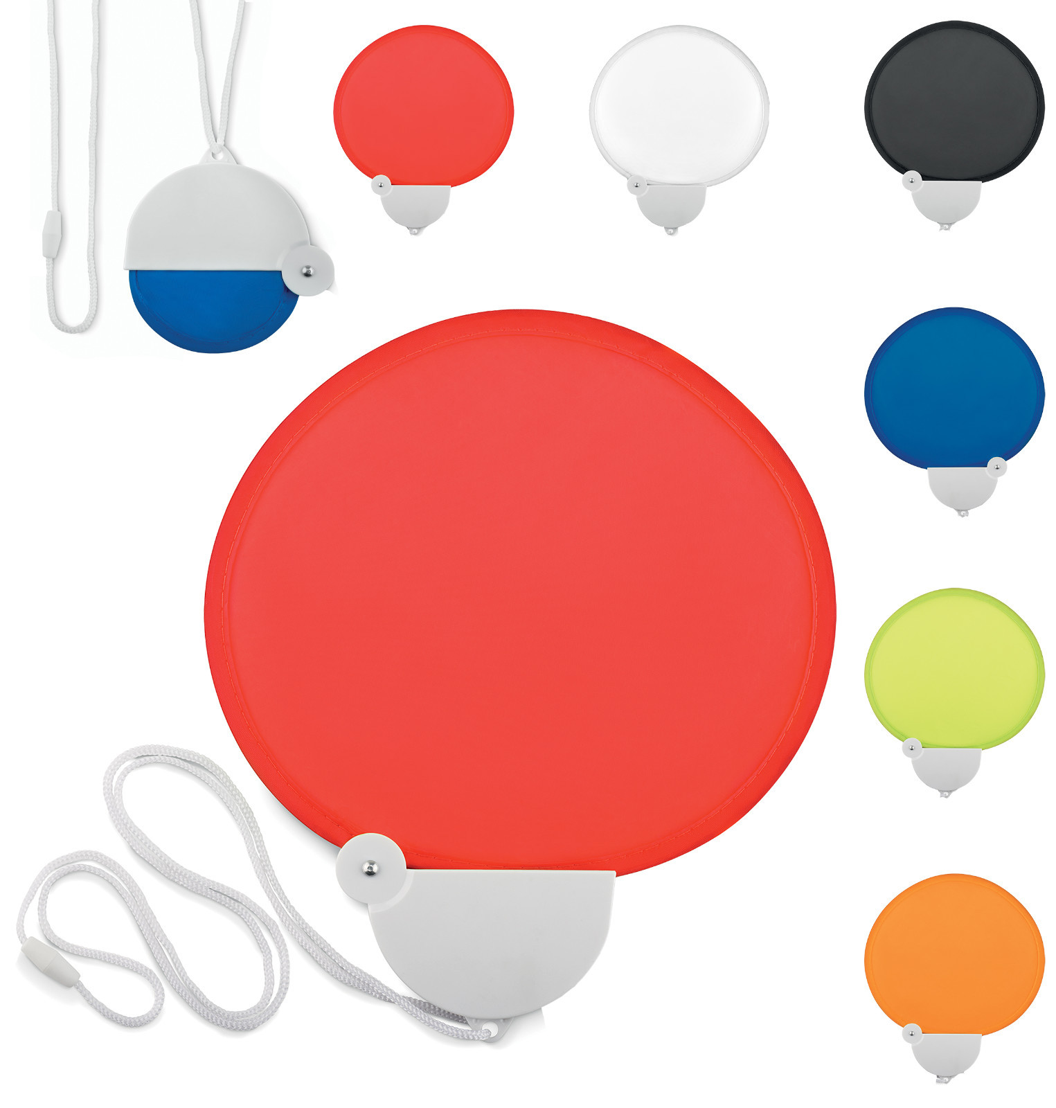 Foldable hand fan with Lanyard- Polyester material twist into handle ...