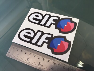 ELF Fuel / Oil Logo Motorcycle Sponsor Fairing Decals Stickers (120mm x ...