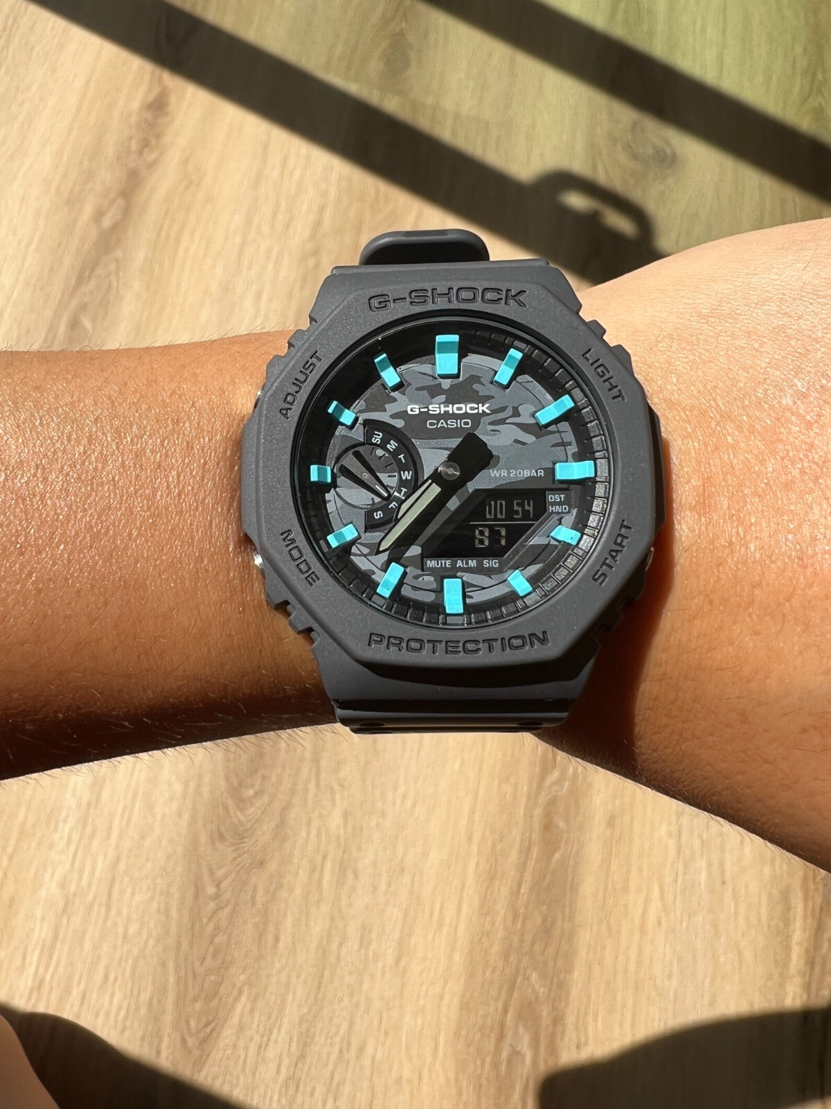 Custom Made G-Shock Casio Men's GA2100CA-8A MODS Light Blue Index Scale ...