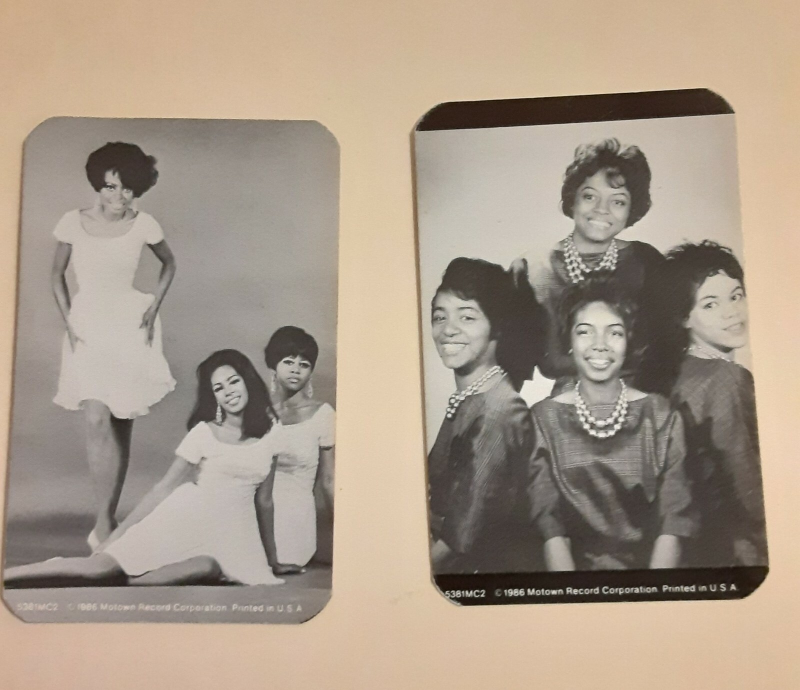 SET OF 2 DIANA ROSS * SUPREMES / PRIMETTES 1986 MOTOWN 4" X 2 1/2" B/W ...