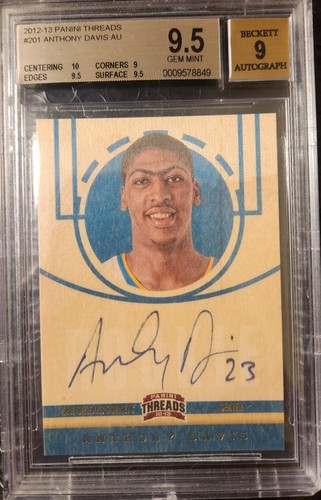 2012 Panini Threads Anthony Davis Rookie Autograph BGS 9.5 (On Card ...