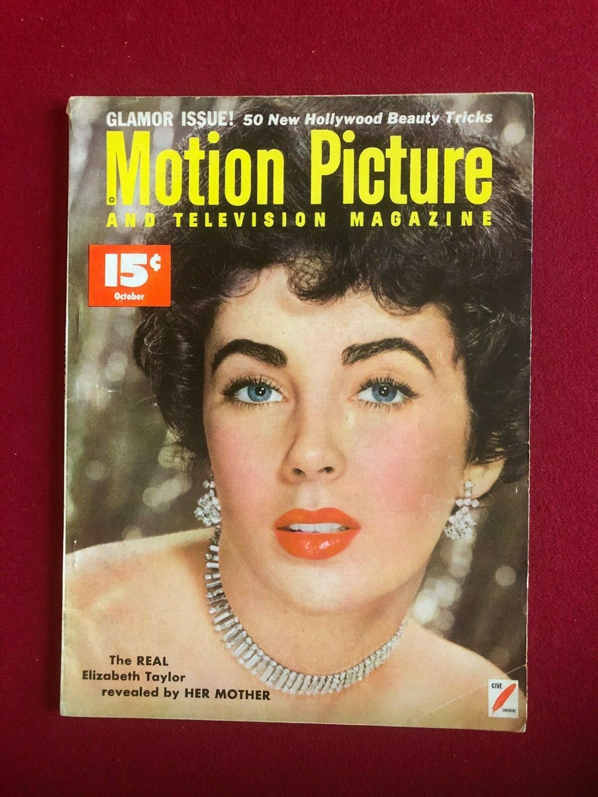 1952, Elizabeth Taylor, "Motion Picture" Magazine (No Label) Scarce ...
