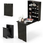 Foldable wall mounted desk, floating desk with storage shelves & hooks ...