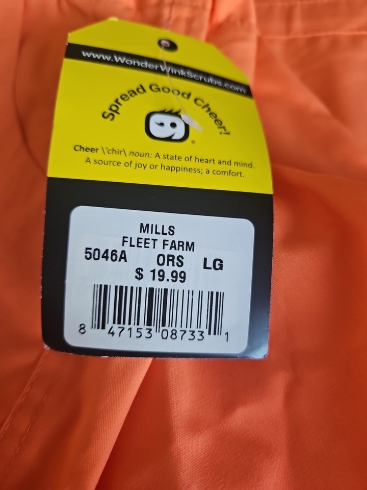 NWT Scrub Set Wonder Wink Scrubs Medium Top, Large Bottom Orange ...