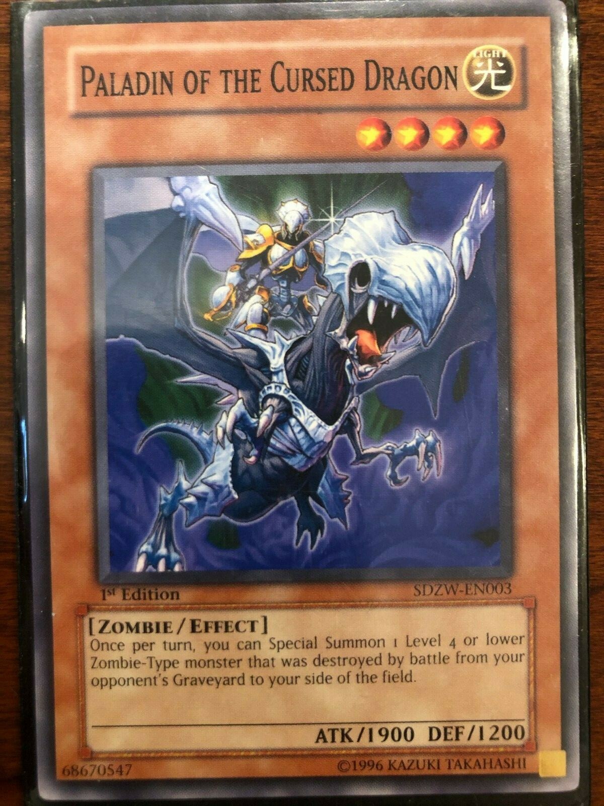 Paladin Of The Cursed Dragon - Common - 1st ed - SDZW-EN003 - NEAR MINT ...