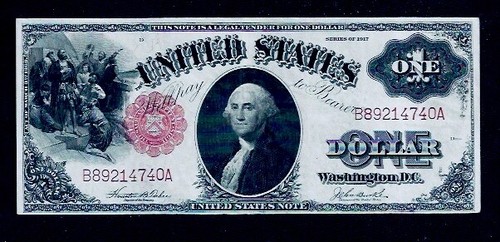 1917 One Dollar $1 Bill Large Size United States Note Red Seal UNC | eBay