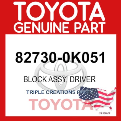 GENUINE Toyota 82730-0K051 BLOCK ASSY, DRIVER SIDE JUNCTION 827300K051 ...