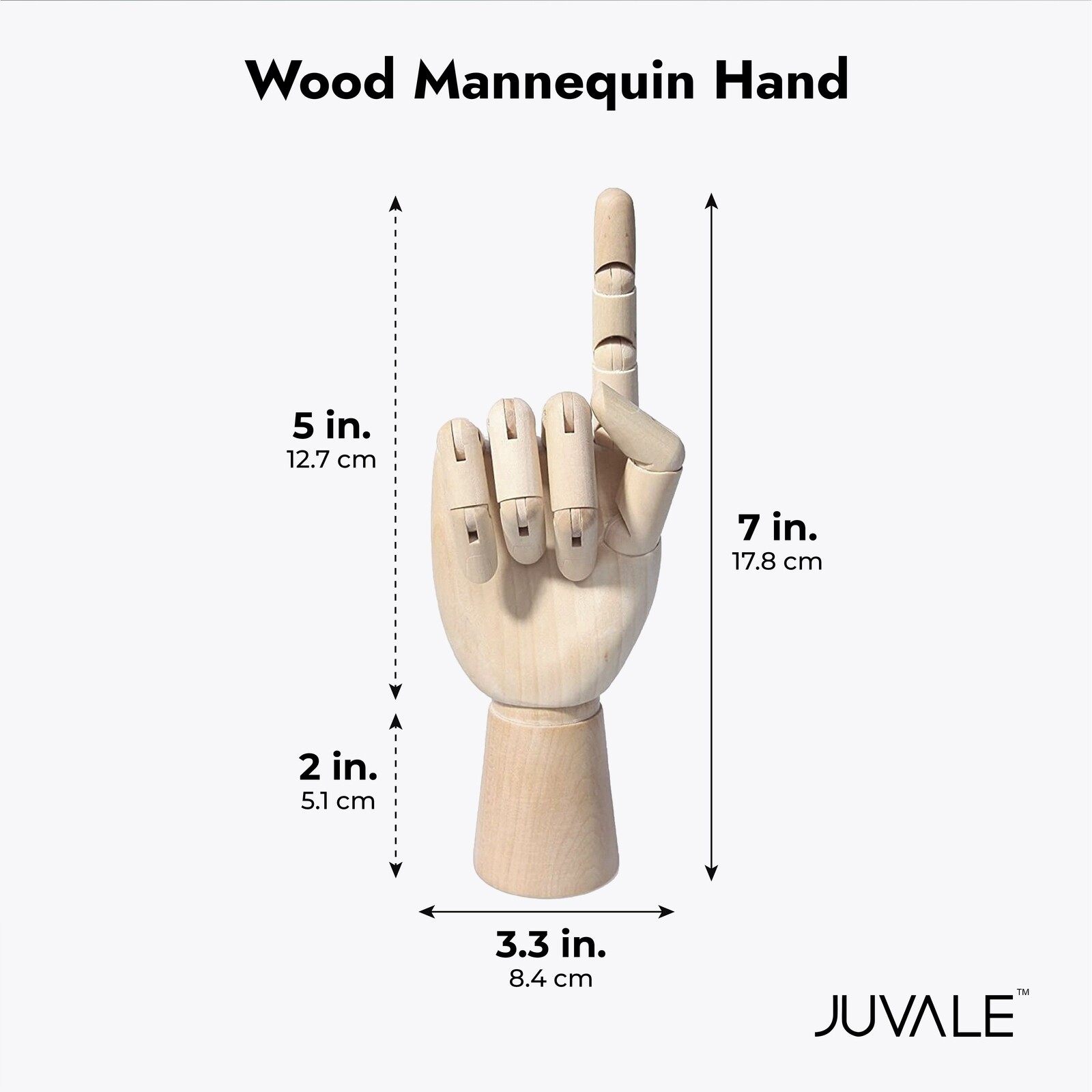 Wooden Hand Model, 7" Art Mannequin Figure with Posable Fingers for ...