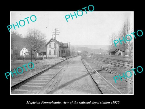 OLD POSTCARD SIZE PHOTO OF MAPLETON PENNSYLVANIA THE RAILROAD DEPOT c1920 | eBay