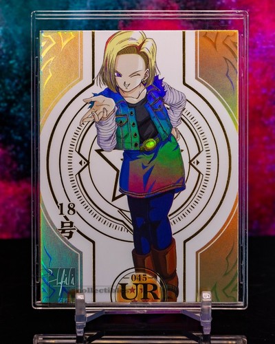 Android 18 UR-045 Dragon Ball Yellow Textured Holo Blue Foil Card | eBay