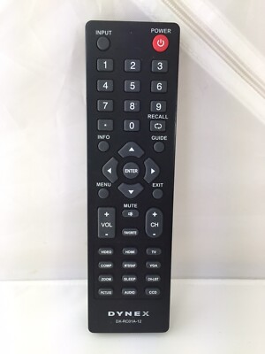 Dynex OEM DX-RC01A-12 TV Remote Control for DX40L261A12 DX42E250A12 ...