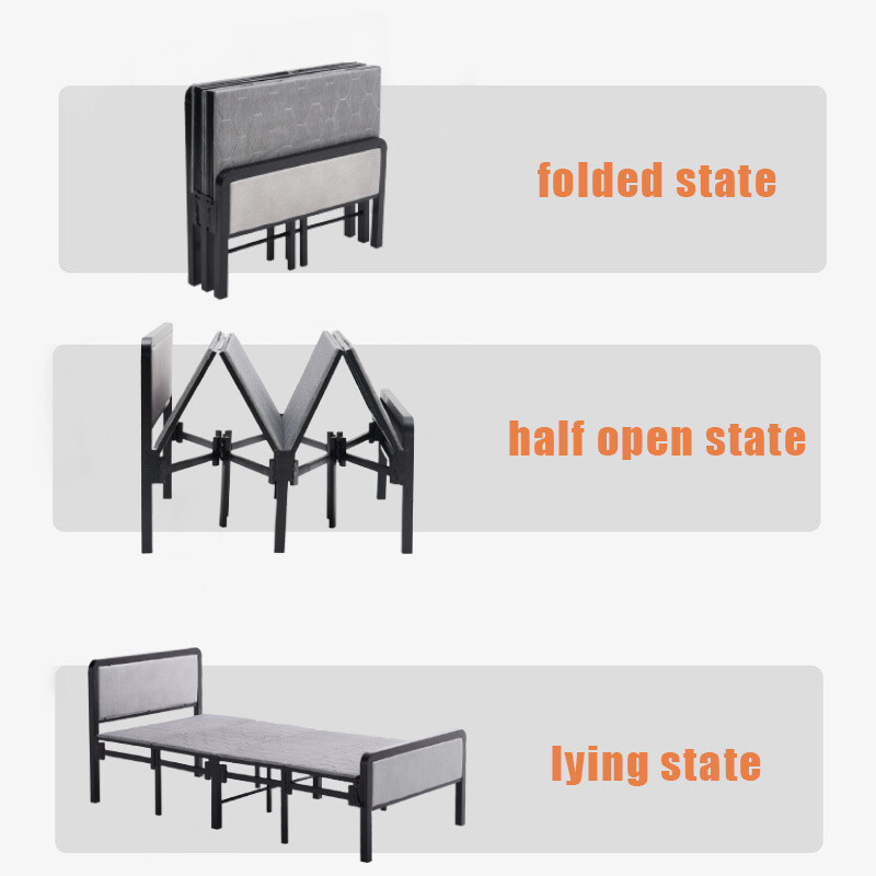 Portable Metal Folding Single Bed Fold Up Rollaway Bedroom Camping ...