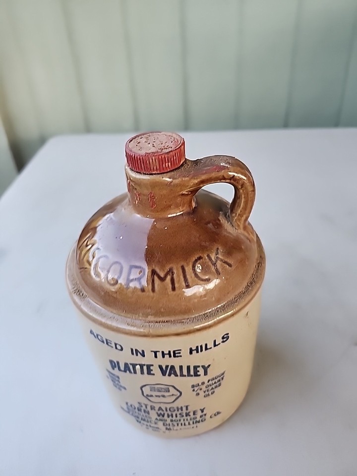 McCORMICK PLATTE VALLEY Straight Corn Whiskey Jug Stoneware 219-1977 11 ...