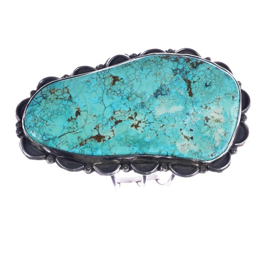 7" Huge vintage Navajo silver and turquoise slab cuff bracelet | eBay