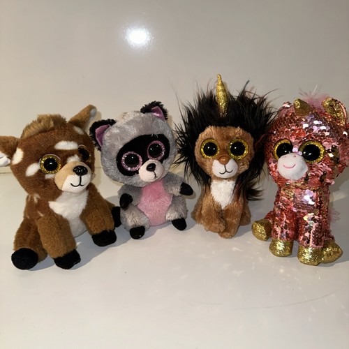 Ty Beanie Boos 6” Plush Stuffed Animal Lot Of 4-BUCKLEY, ROCCO, SUNSET ...