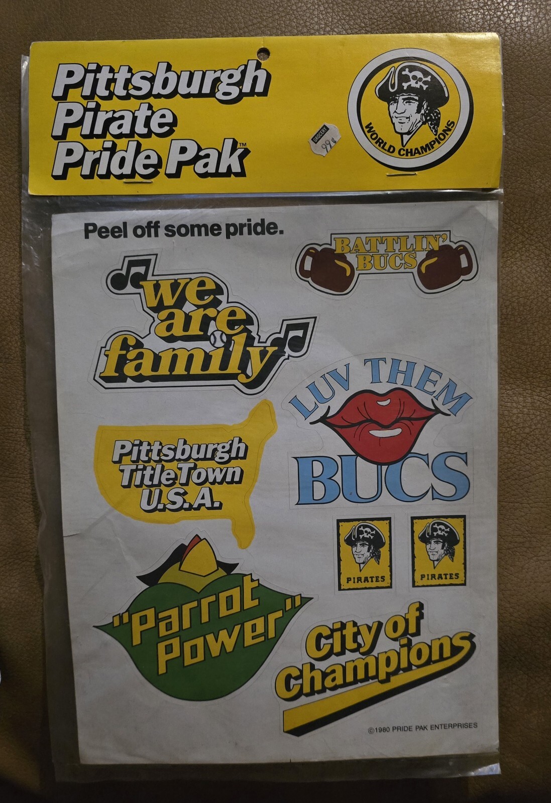 Vintage 1980 Pittsburgh Pirates Pride Pak Stickers NWT Deadstock Rare ...