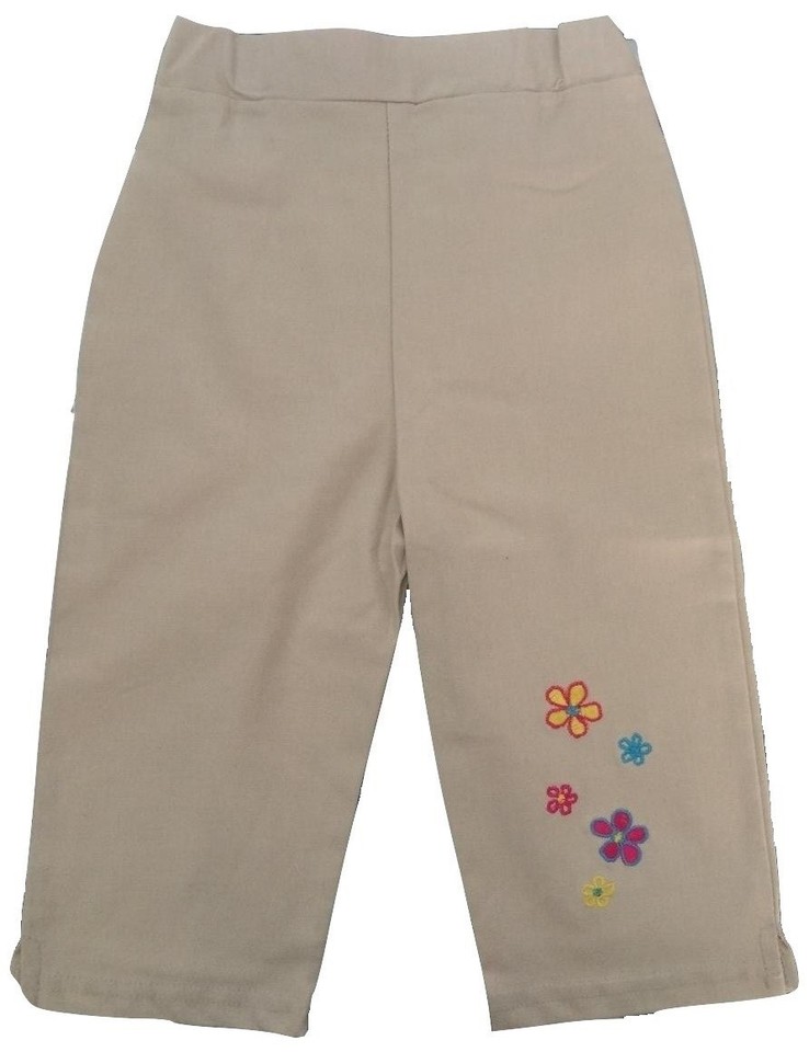 New Nordstrom Kids Girls Size 4 5/6 & 6X Embroidered Beige 100% Cotton ...